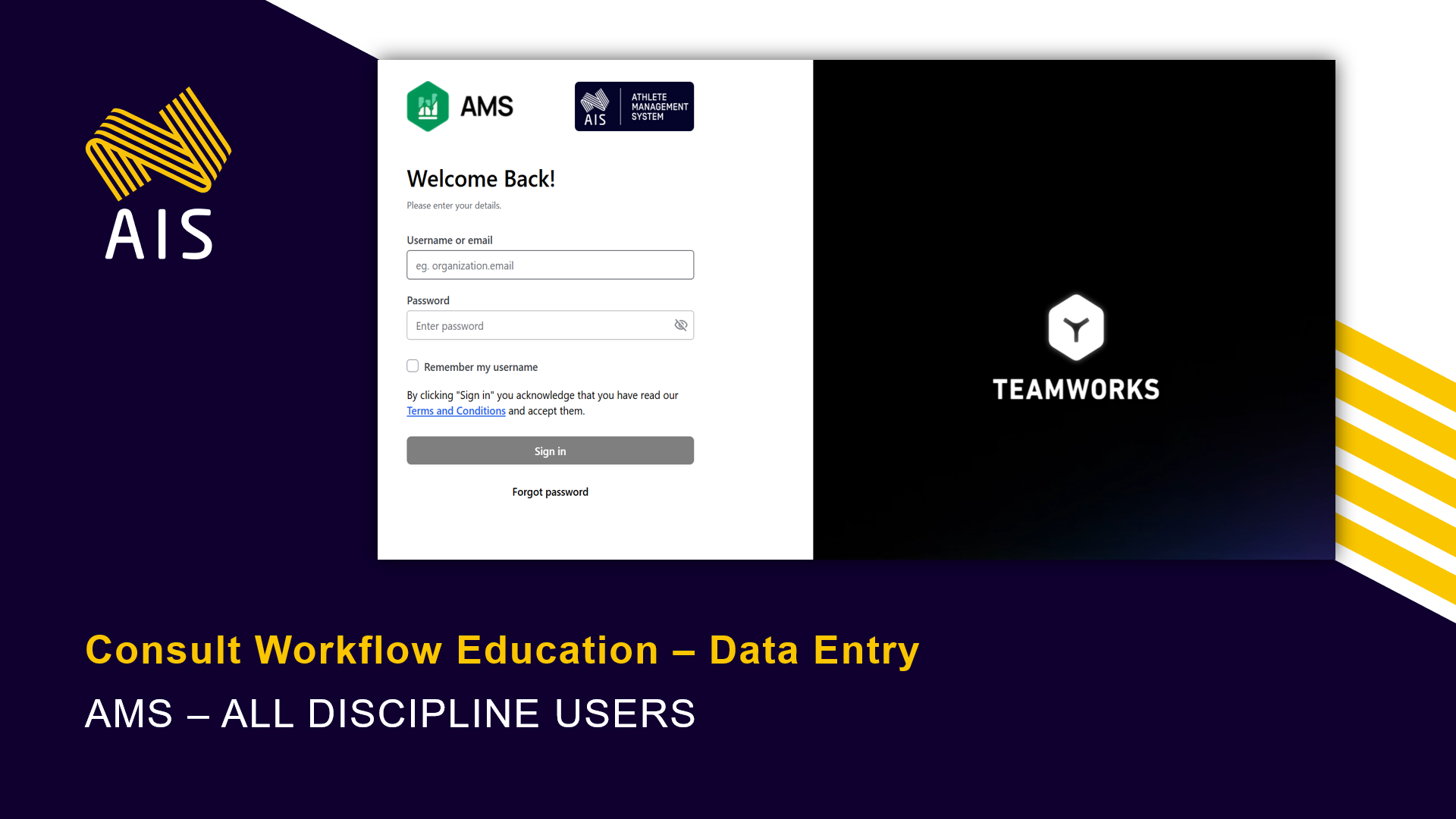 NEW: AMS Consult Workflow - Data Entry – Australian Institute of Sport