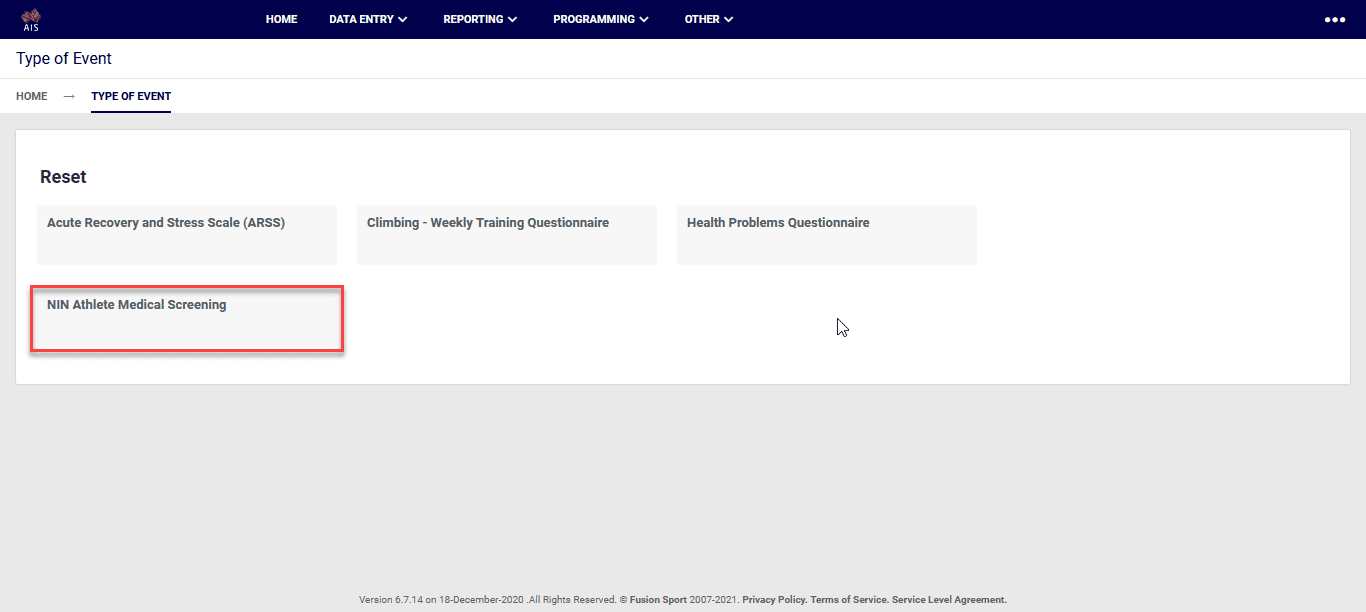 Athlete Medical Screening – Australian Institute of Sport